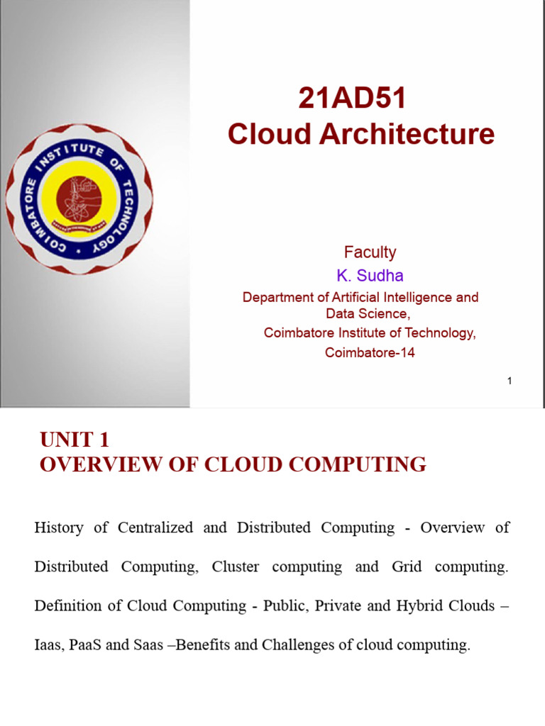 Cloud Architecture UNIT 1 | PDF Cloud Architecture UNIT 1 | PDF