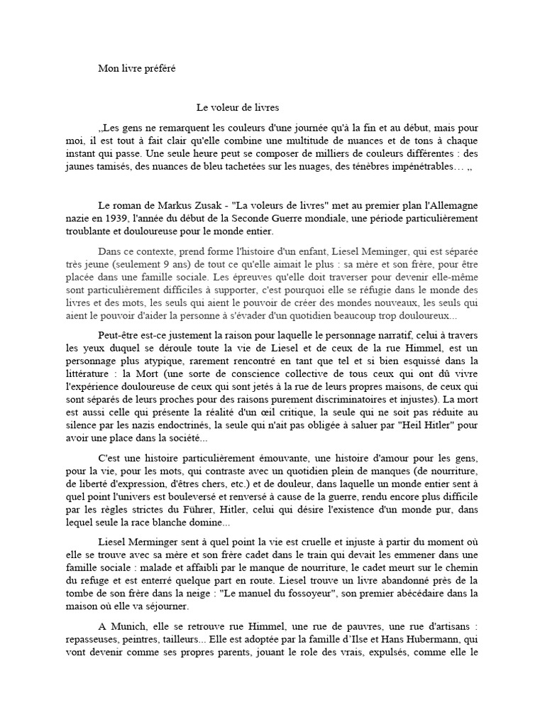 Le Voleur de Livre | PDF