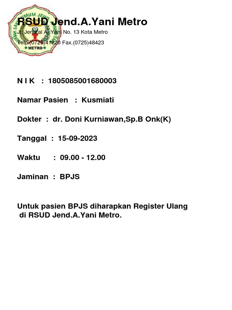 No Antrian RSUD AYANI-3 | PDF