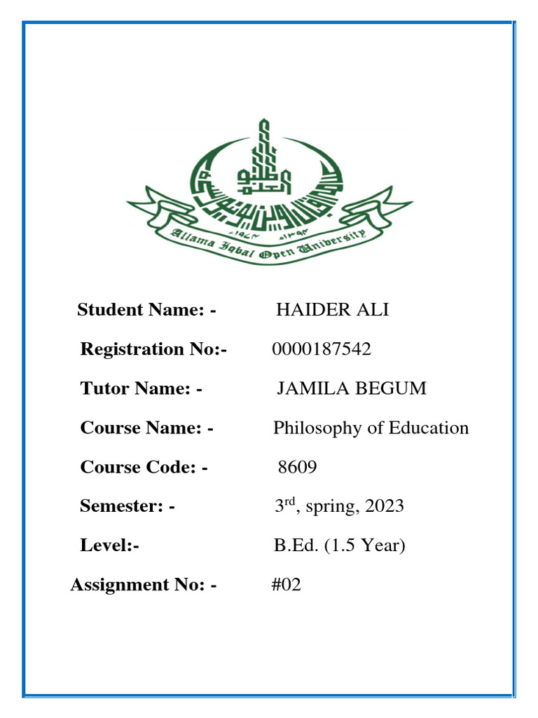 8609 Assignment 2 by Haider Ali | PDF | Politics | Social Science