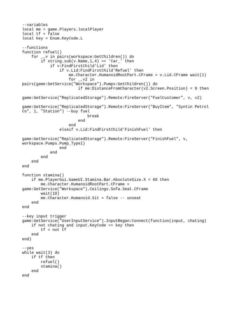 Roblox Scripting: Auto-Refuel Guide | PDF | Teaching Methods & Materials | Computers