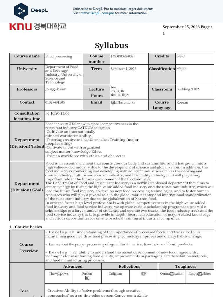 Food Processing KNU en | PDF