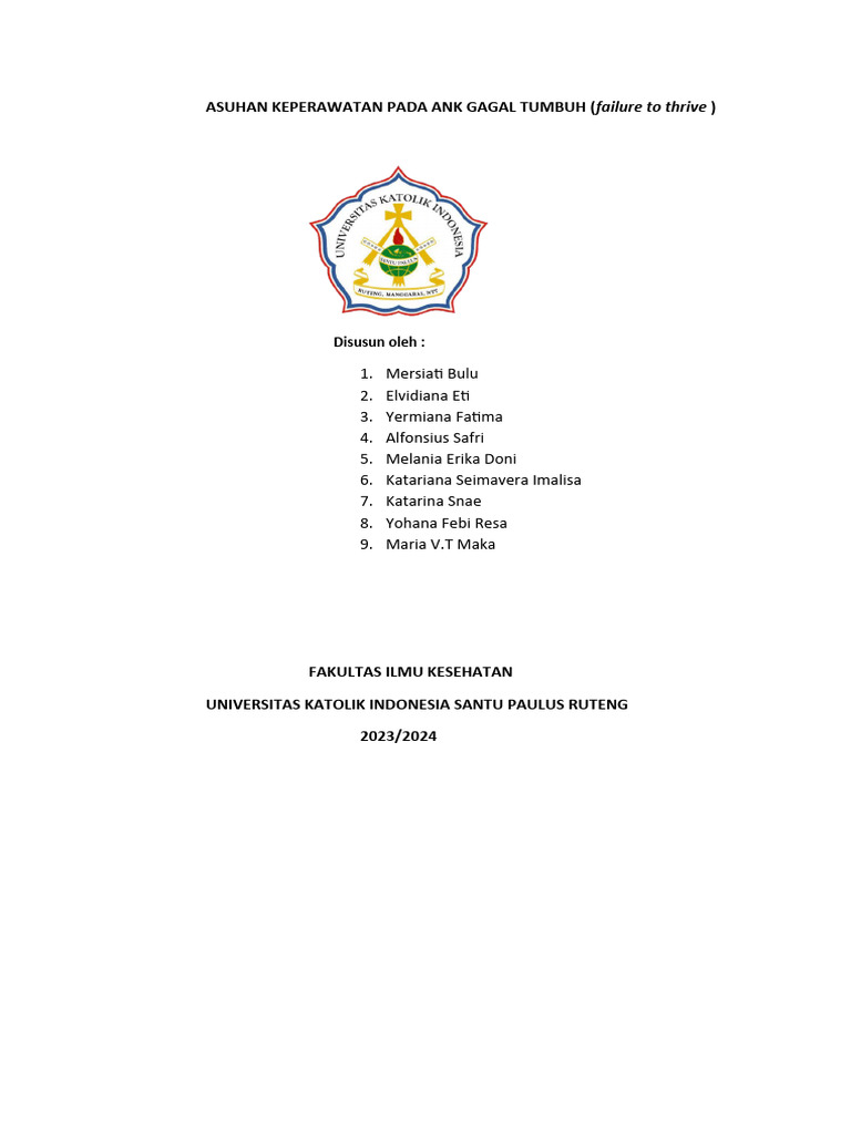 Kelompok Iii-Askep Gagal Tumbuh-2021h | PDF | Kesehatan Holistik