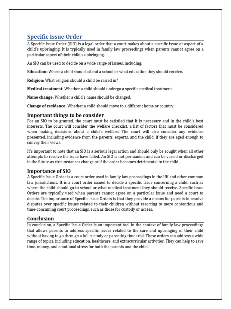 Specific Issue Order Edited Pdf