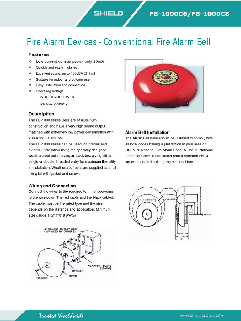 Fire Alarm Bell Installation Guide | PDF | Home & Garden | Technology ...