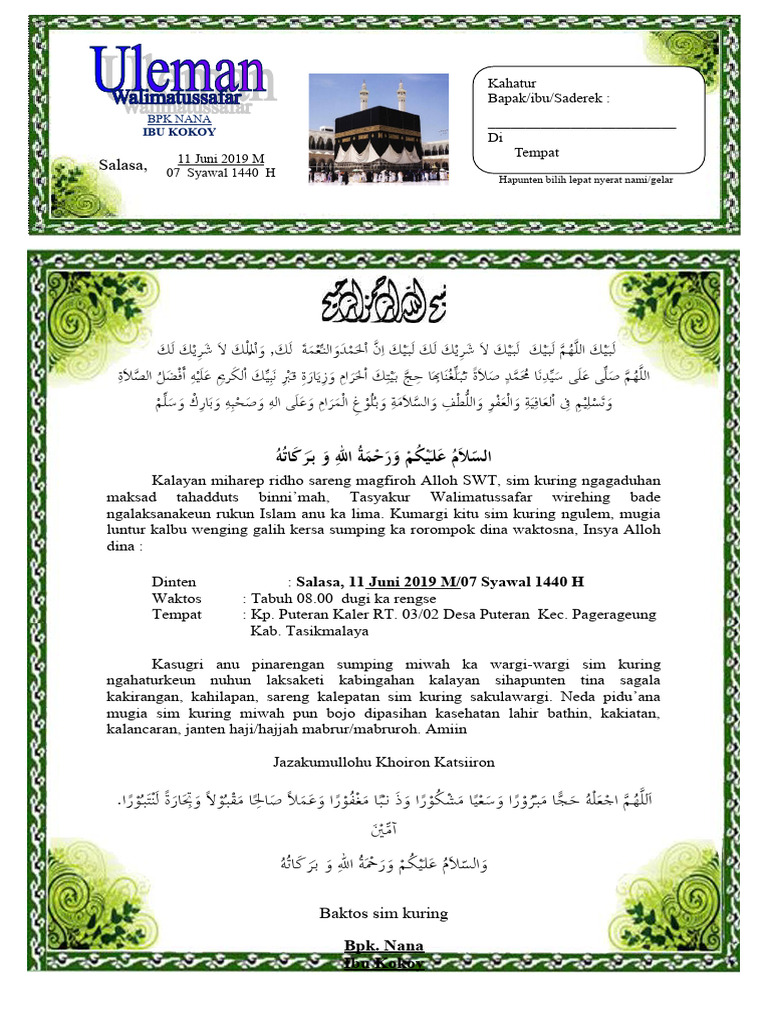 Uleman Walimatussafar | PDF