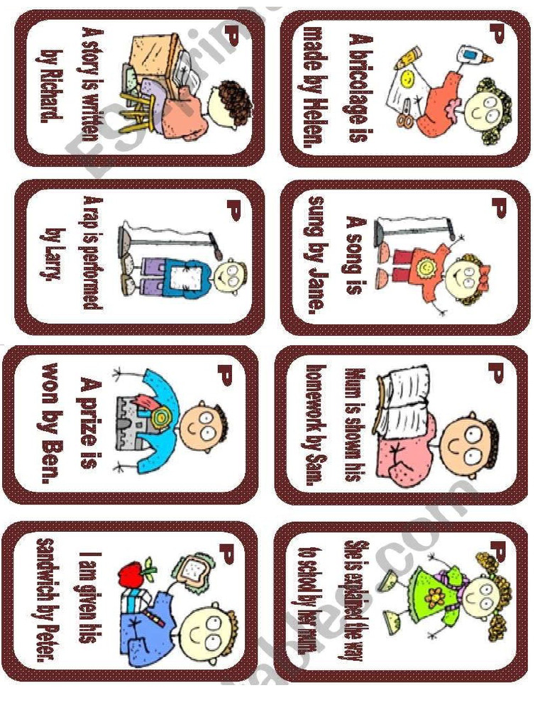 Passive Voice Speaking Cards | PDF
