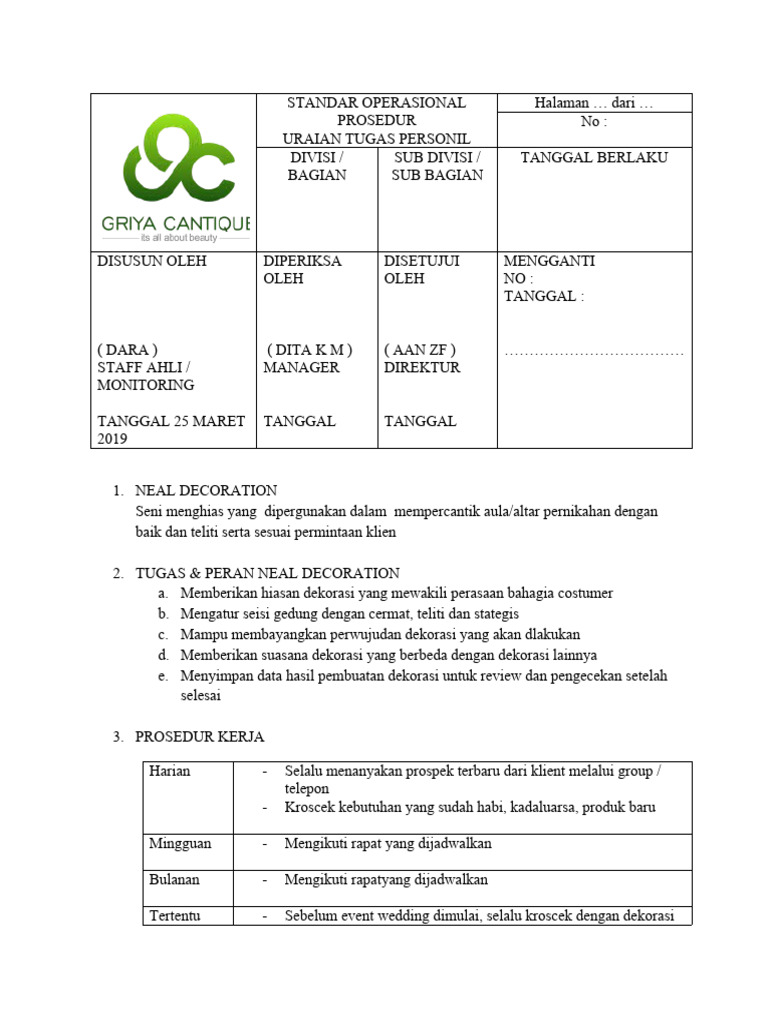 11 Sop Neal Decoration | PDF