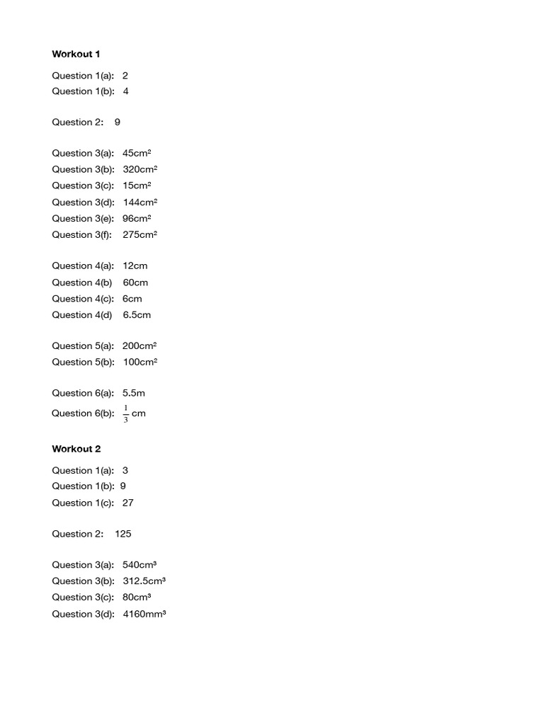 Similar Shapes Area and Volume Answers | PDF