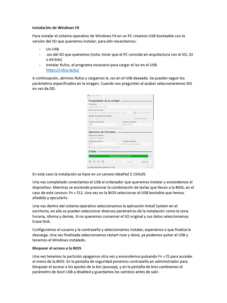 Instalación de Windows FX - Lydia Campos | PDF