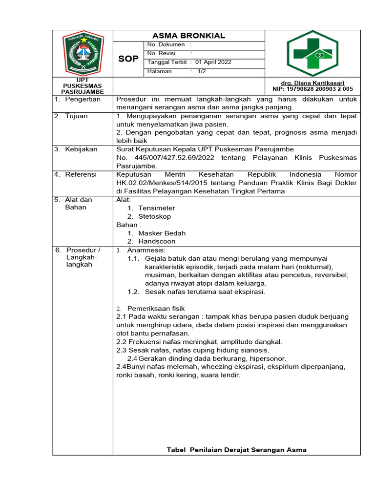 Sop Asma Bronkhial | PDF