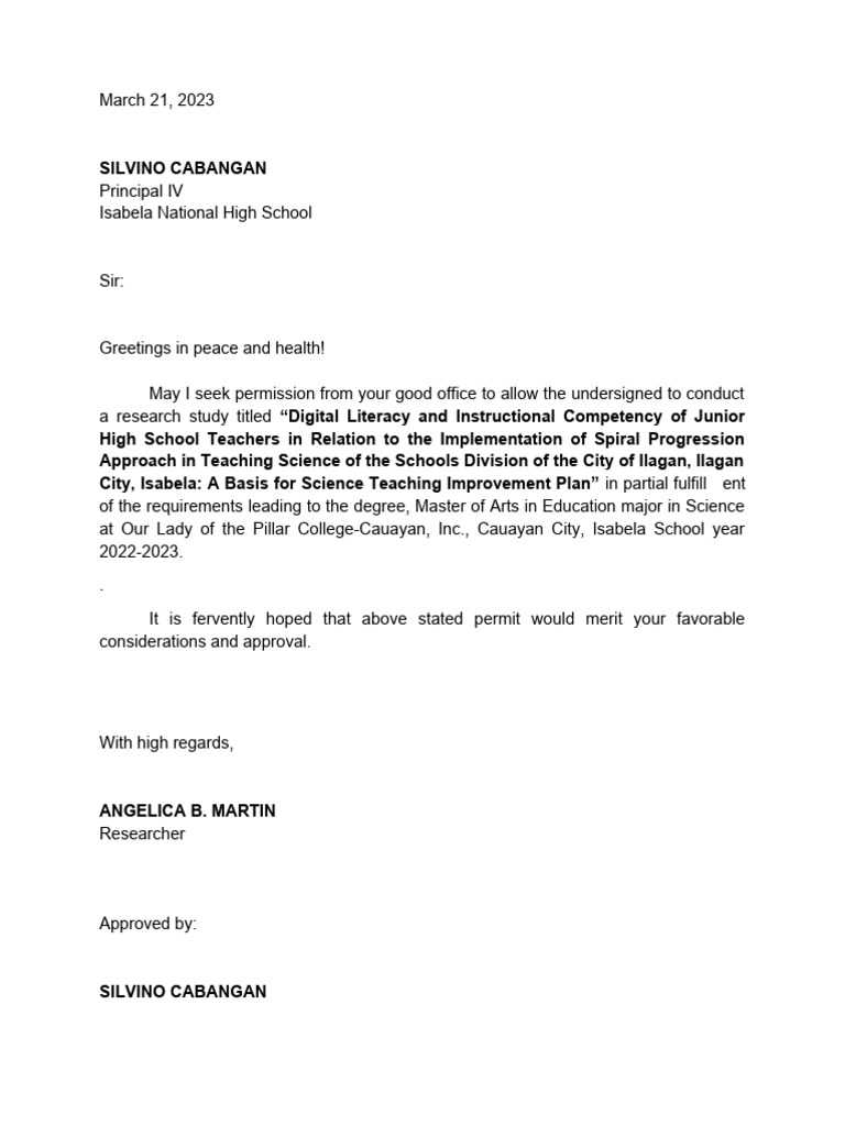 Research Permission Request for Study | PDF