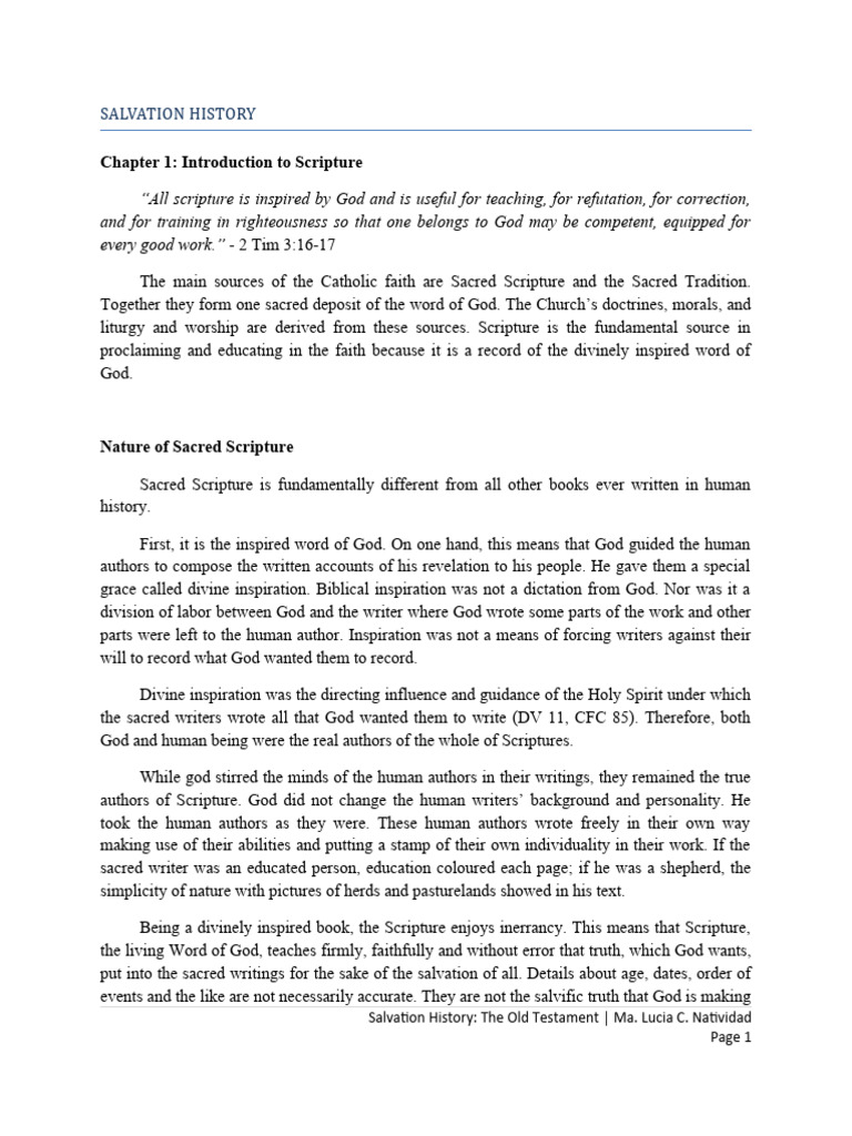 SALVATION HISTORY CH.1 | PDF