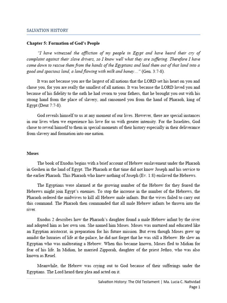 Salvation History CH.5 | PDF