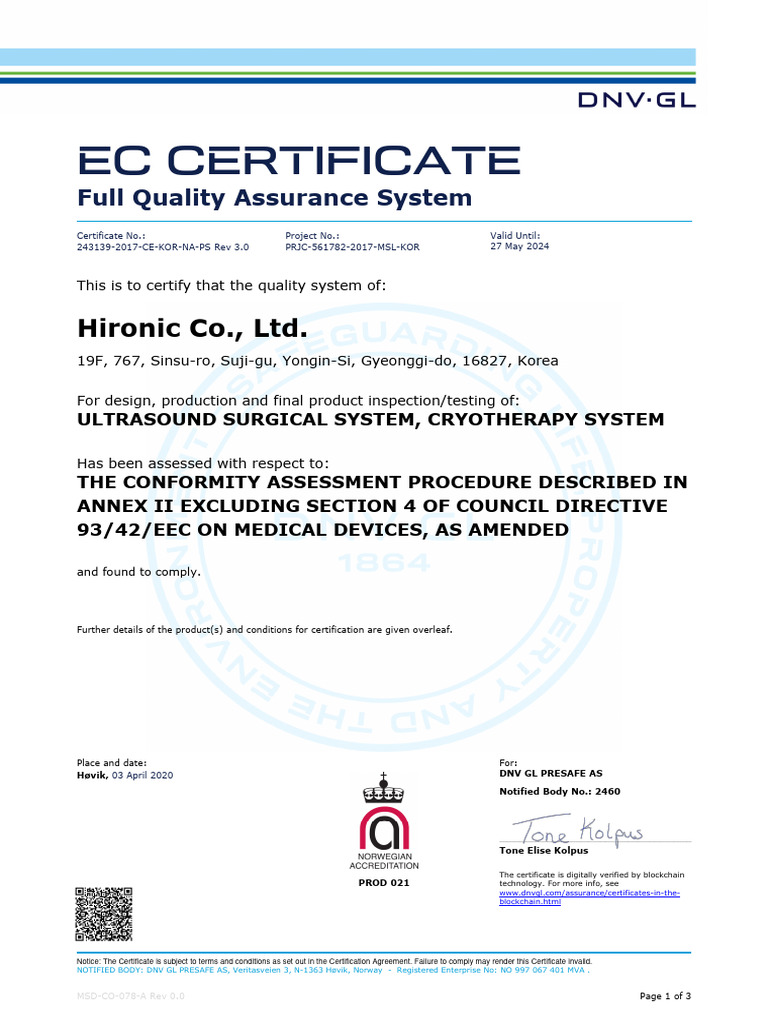 (Ce) Hironic - MDD 93 42 Eec - 2020 | PDF