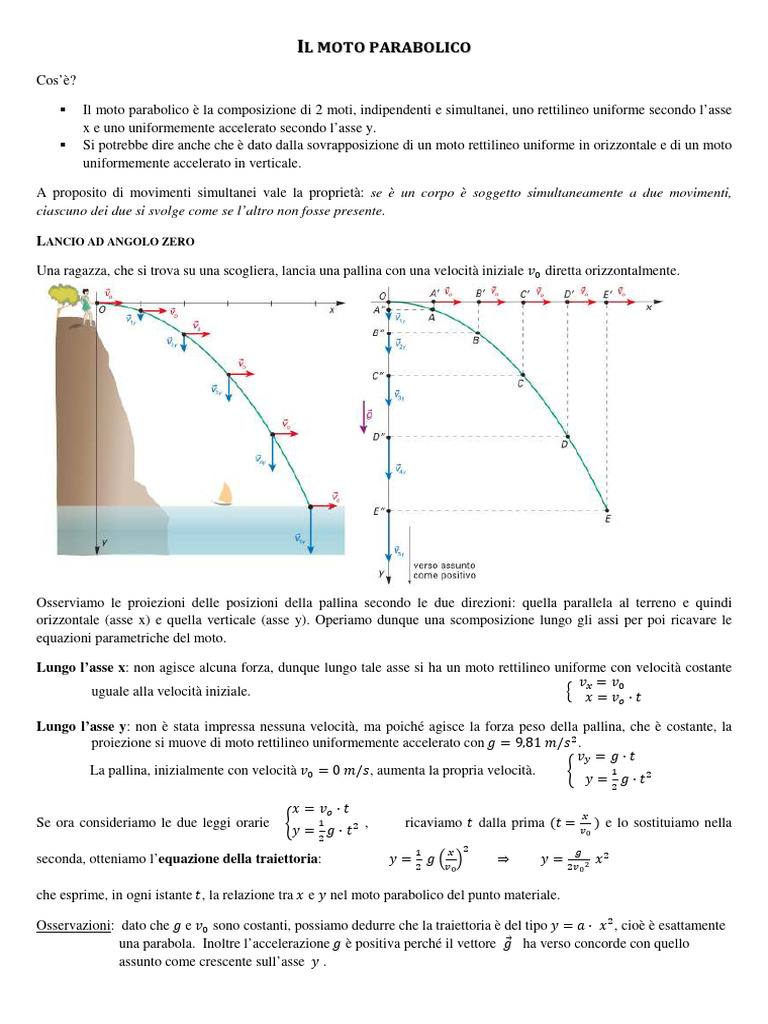 Il Moto Parabolico | PDF