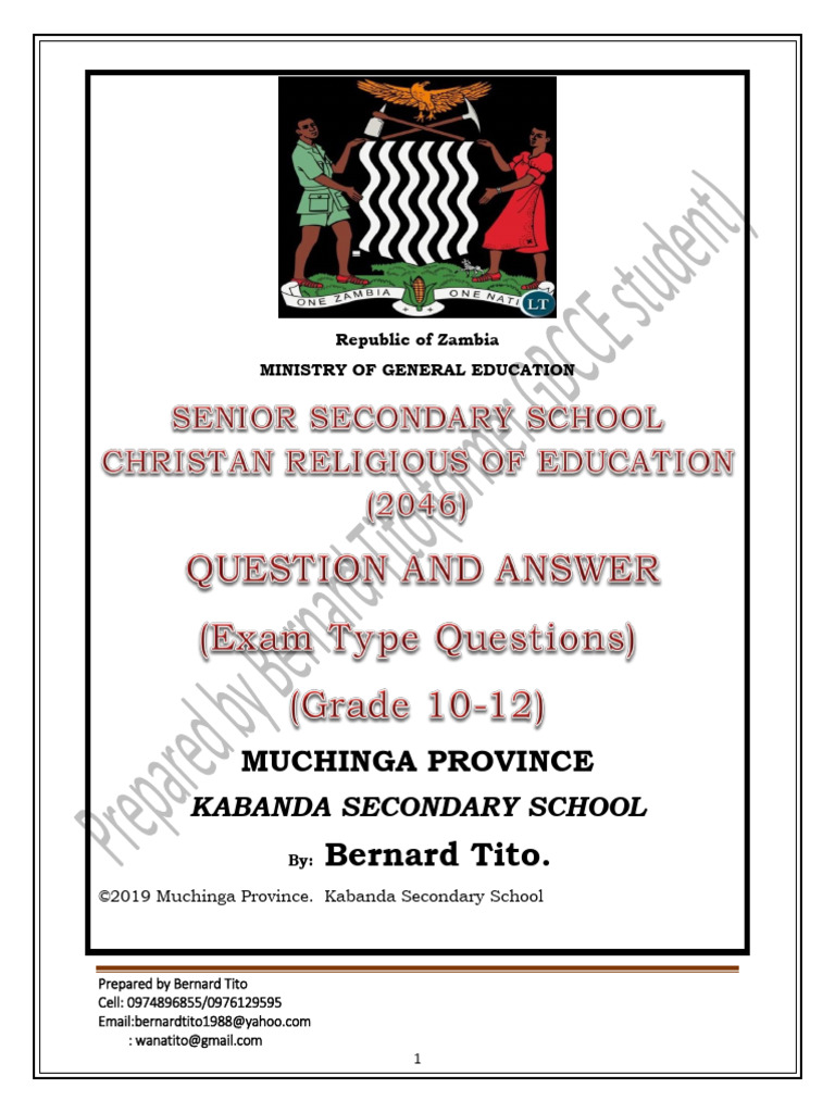 Christian Religious Education Grade 10-12 (2046) .Docx1 | PDF