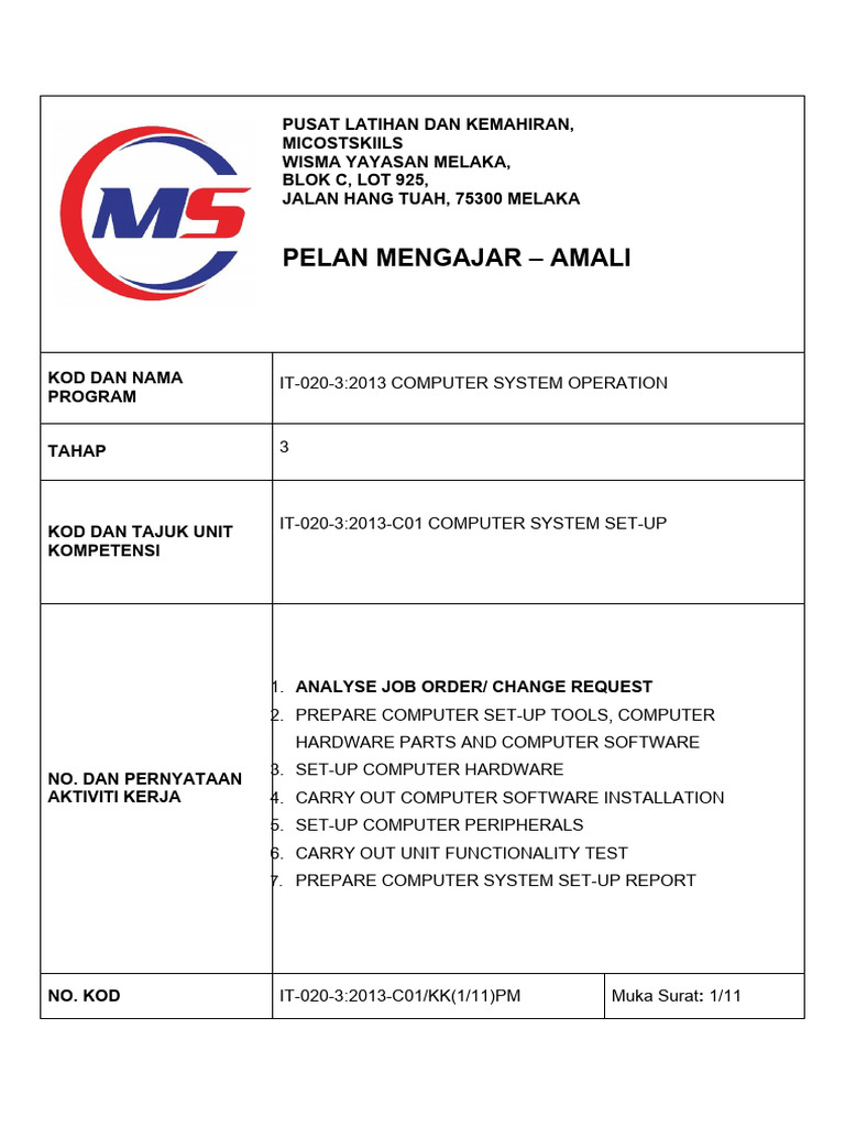 Contoh Pelan Mengajar - Amali 2023 | PDF