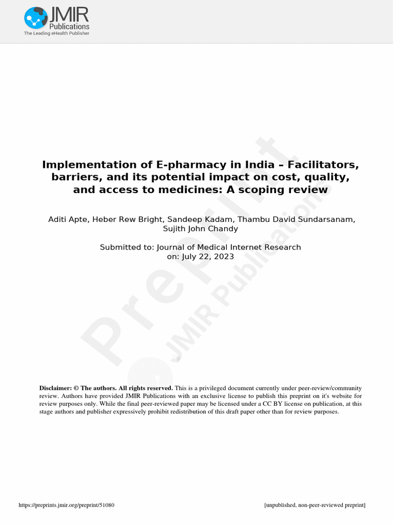 Preprint E-Pharmacy Manuscript JMIR | PDF