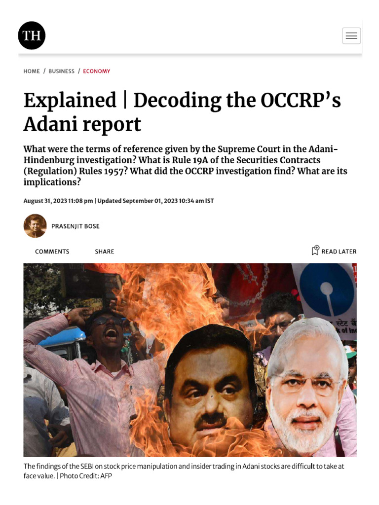 Decoding The OCCRP's Adani Report | PDF