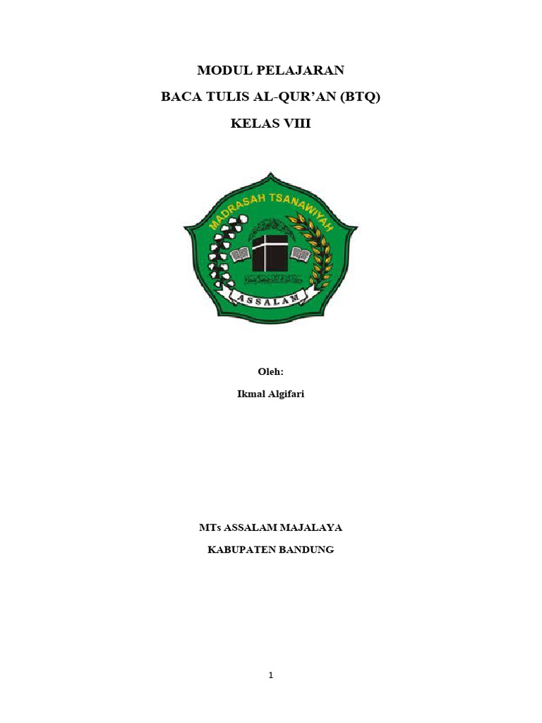 Modul Pelajaran BTQ Kelas VIII | PDF | Filsafat
