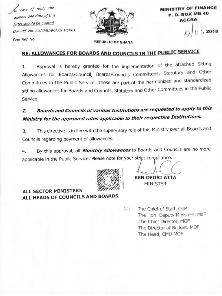 Allowances For Boards and Councils in The Public Service | PDF