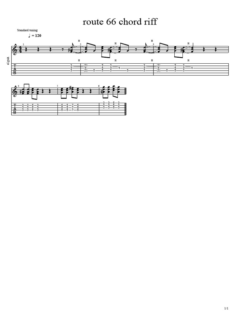Route 66 Chord Riff | PDF