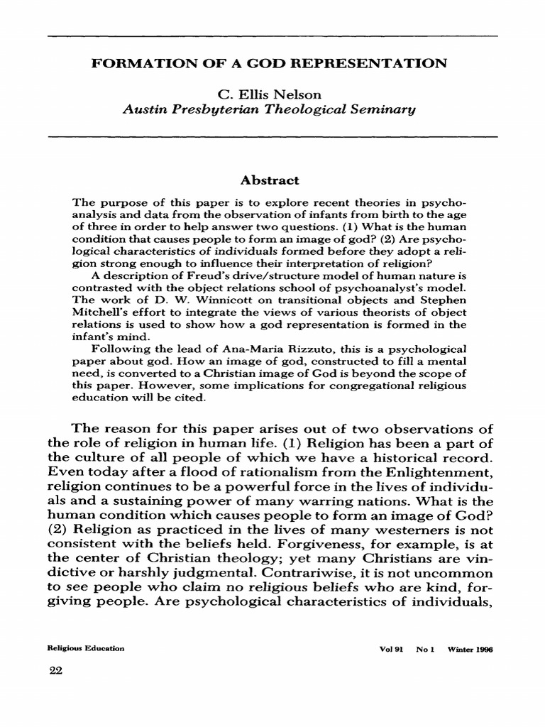 Formation of God representation | PDF