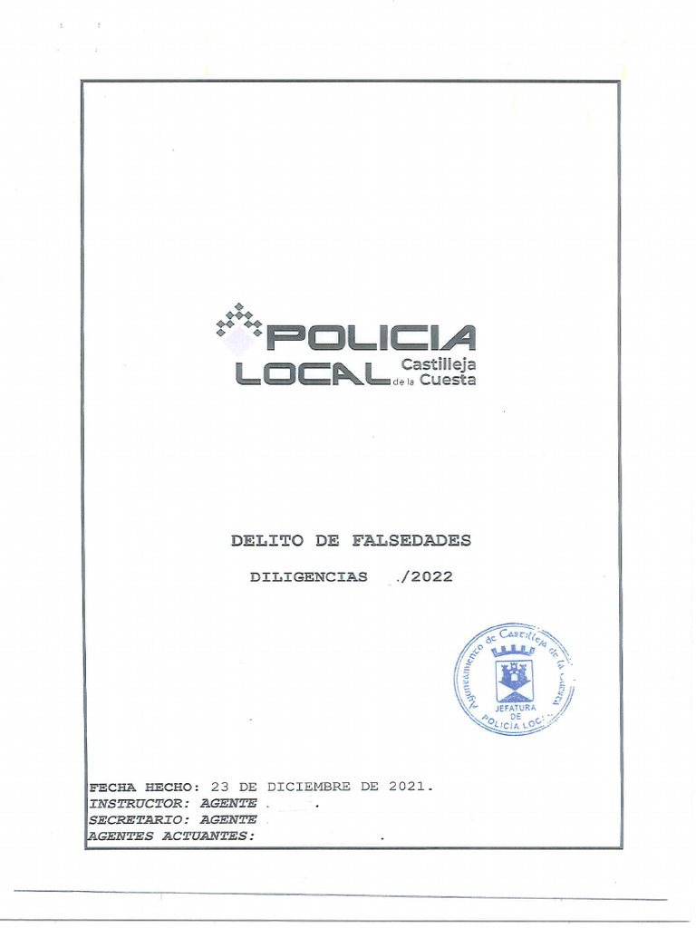 Diligencias Falsedad Documental..p.m.r | PDF