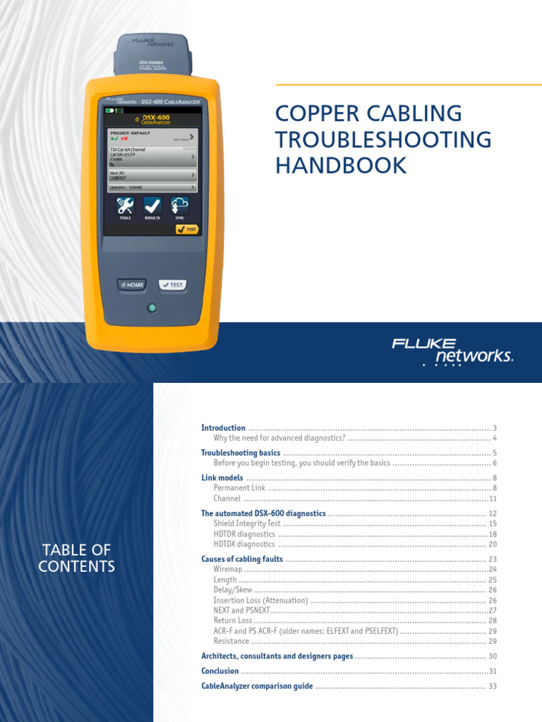 Fluke Copper Cabeling Troubleshooting | PDF