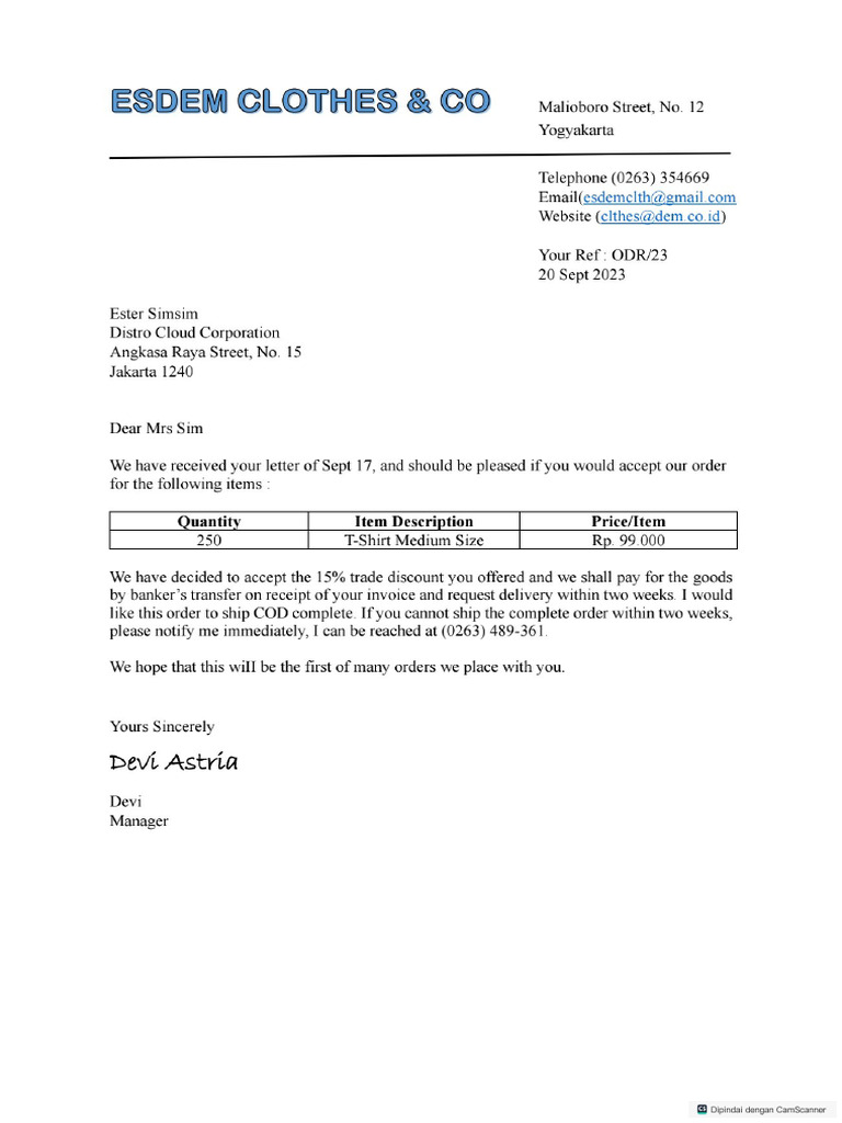 Ordering Letter | PDF