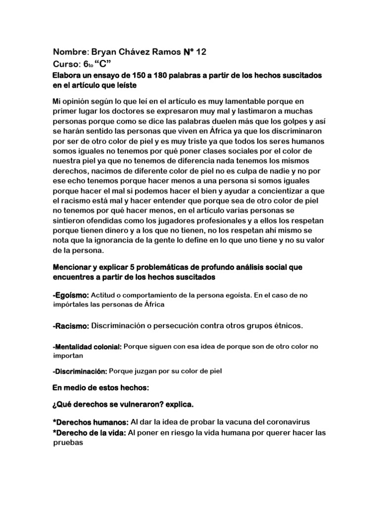 Racismo y Derechos Humanos en África | PDF | Política | Ciencias sociales
