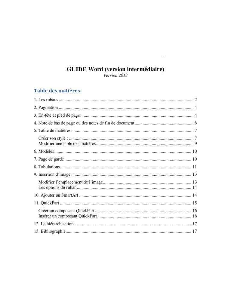 Guide Word 2013 Intermediaire | PDF
