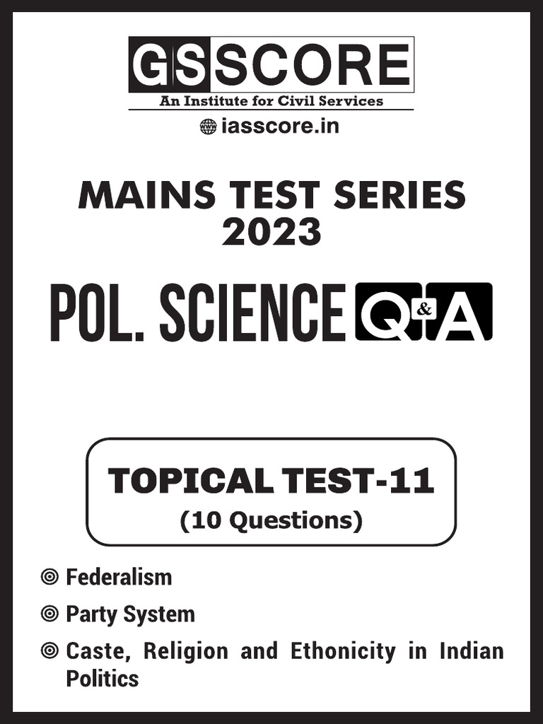 Binder (PSIR Topical Test - 11) | PDF Binder (PSIR Topical Test - 11) | PDF