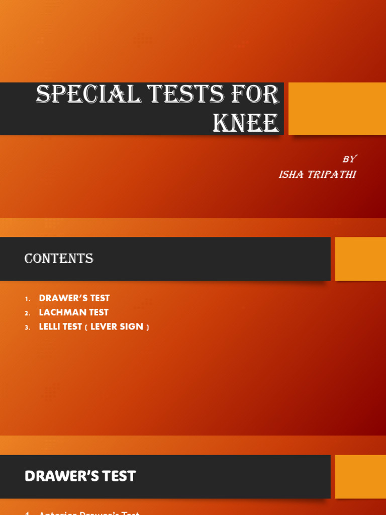 Special Tests of Knee-2 | PDF
