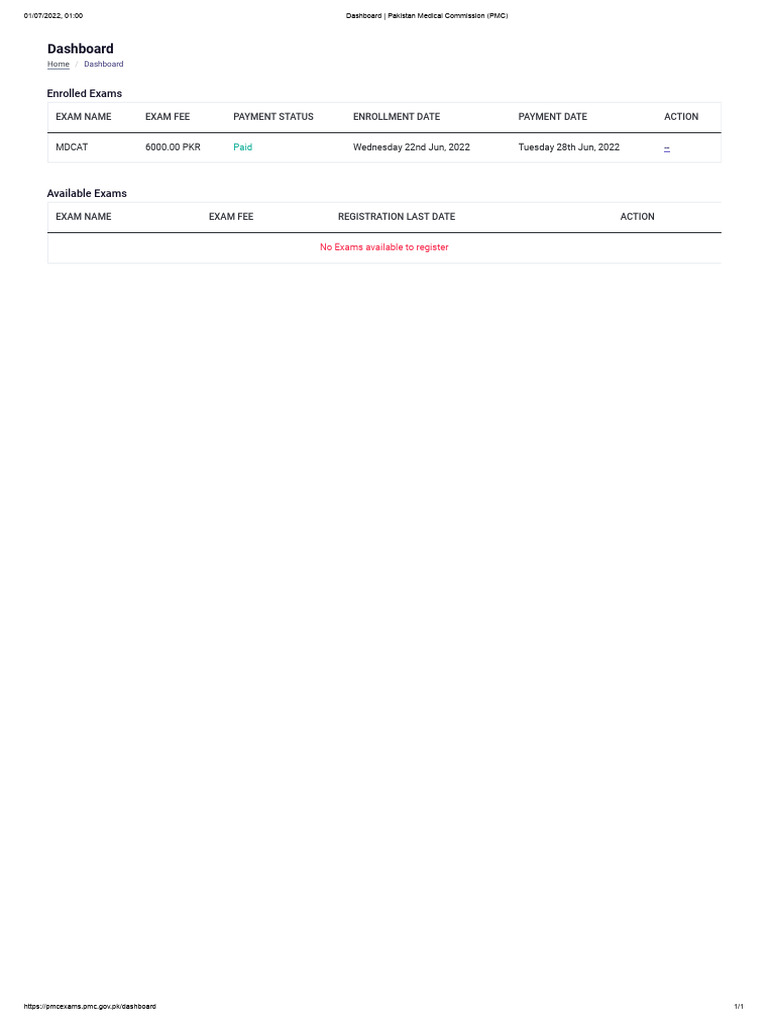 Dashboard - Pakistan Medical Commission (PMC) | PDF