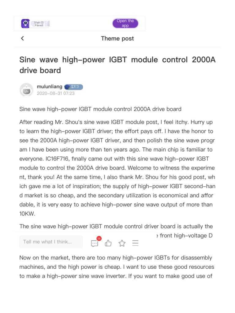 Sine Wave High-Power IGBT Module Control 2000A Drive Board-Power ...