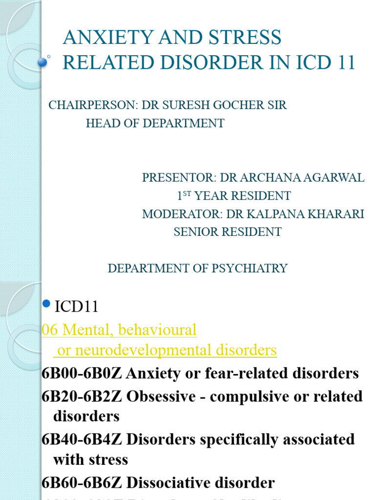 Anxiety and Stress Related Disorder in Icd 11 | PDF
