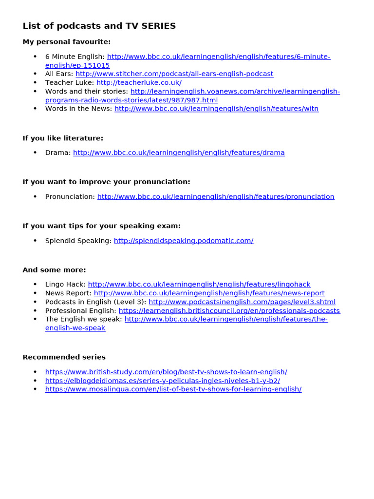 List of Podcasts | PDF