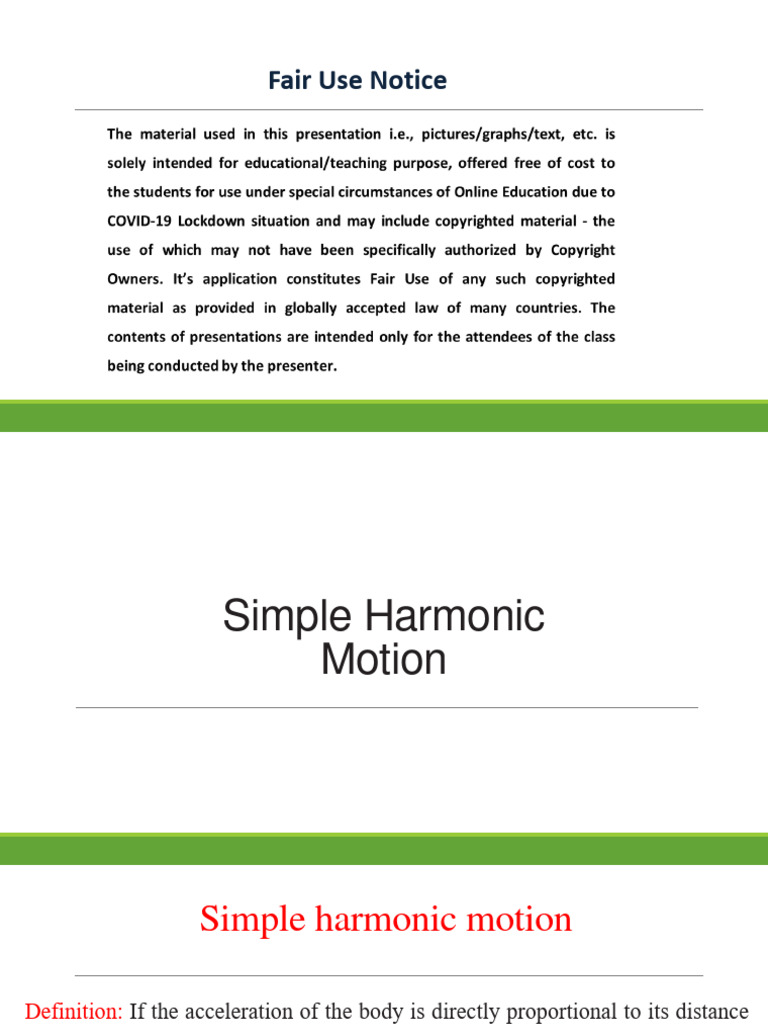 Simple Harmonic Motion | PDF