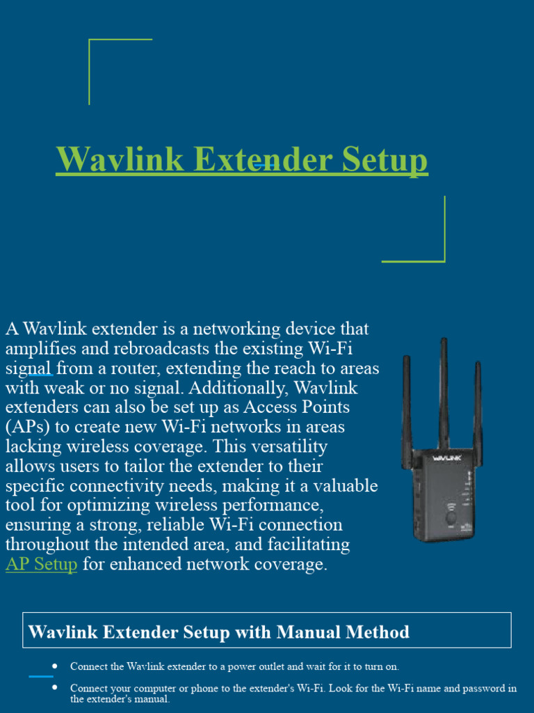 Wavlink Extender Setup | PDF