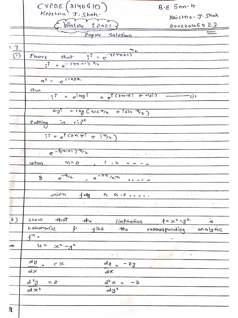 Cvpde Paper Solution. | PDF