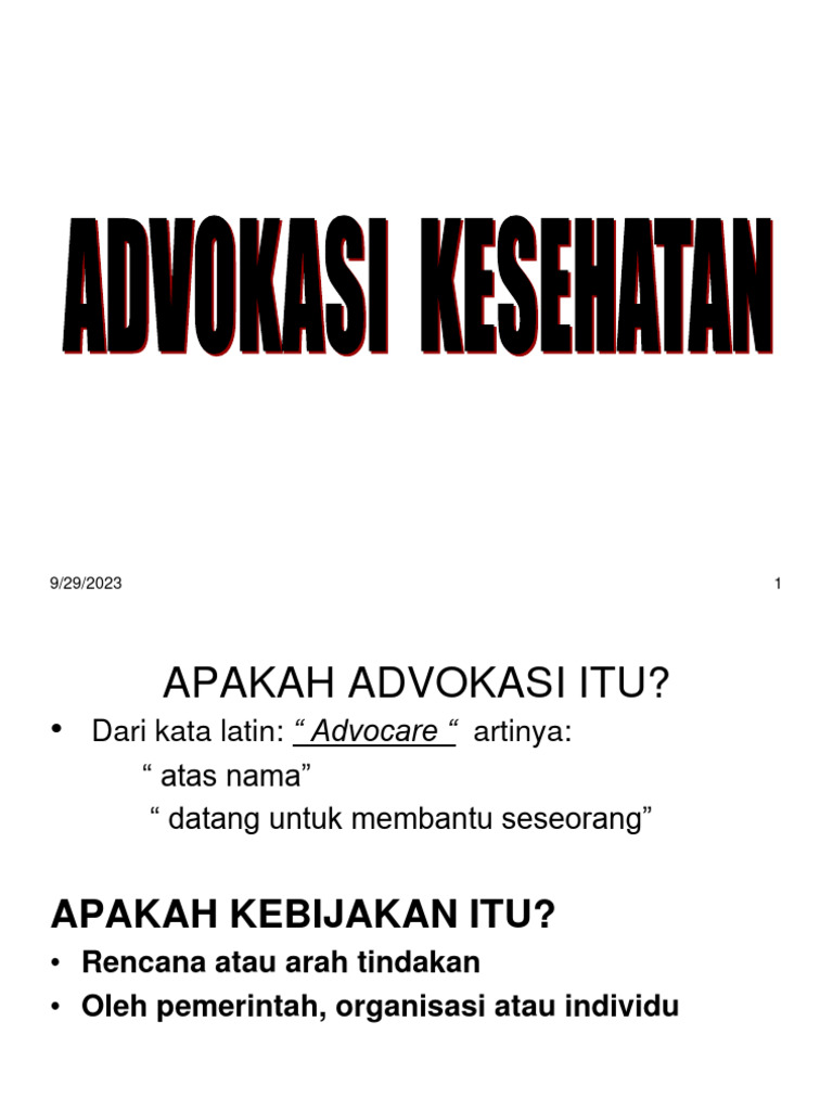 Panduan Lengkap Advokasi Kesehatan Publik | PDF