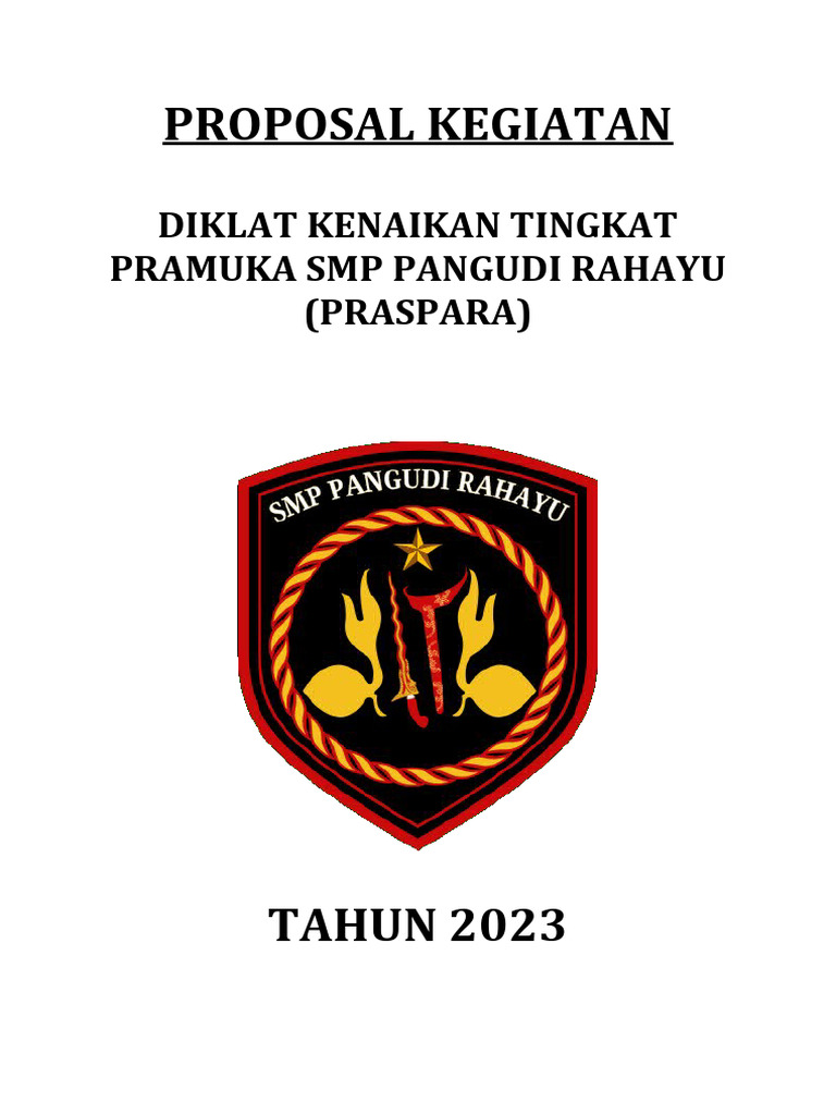 Diklat Pramuka SMP Pangudi Rahayu 2023 | PDF