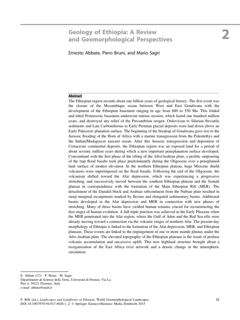 Geology of Ethiopia A Review and Geomorp | Download Free PDF | Volcano ...