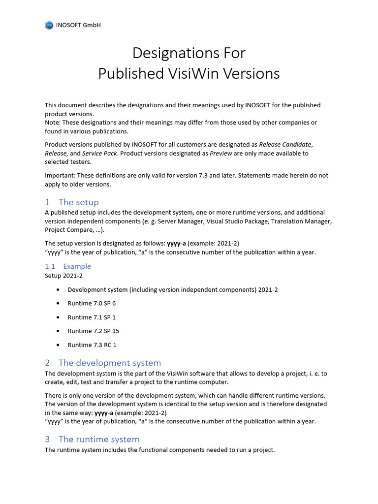 VisiWin_Version_designations | PDF