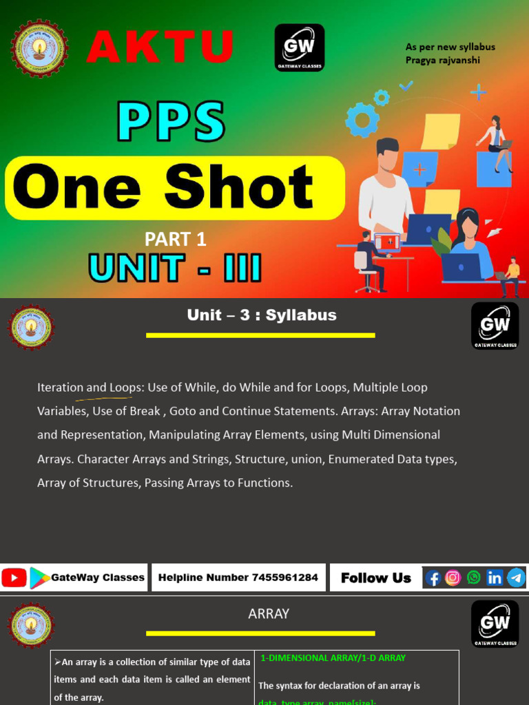 PPS UNIT-3 ONE SHOT NOTES (Part 1 +2) | PDF | Computers | Technology ...