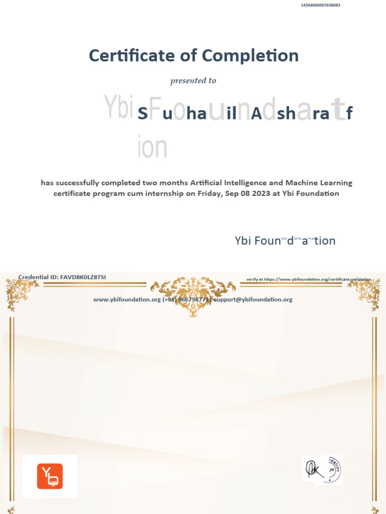 AI & ML Program Completion | PDF