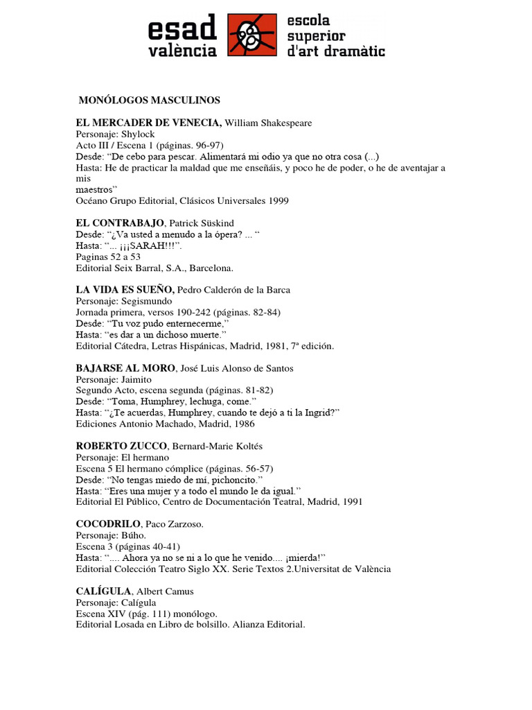 Monologos Masculinos | PDF