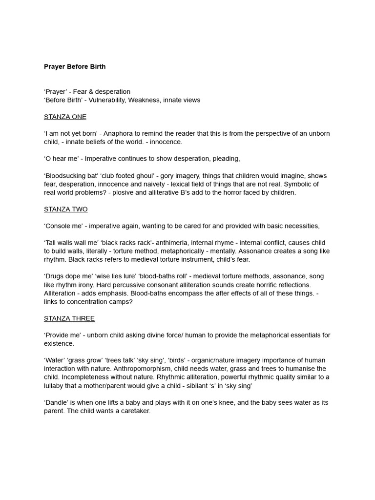 Prayer Before Birth Complete Notes | PDF | Forgiveness | Sin